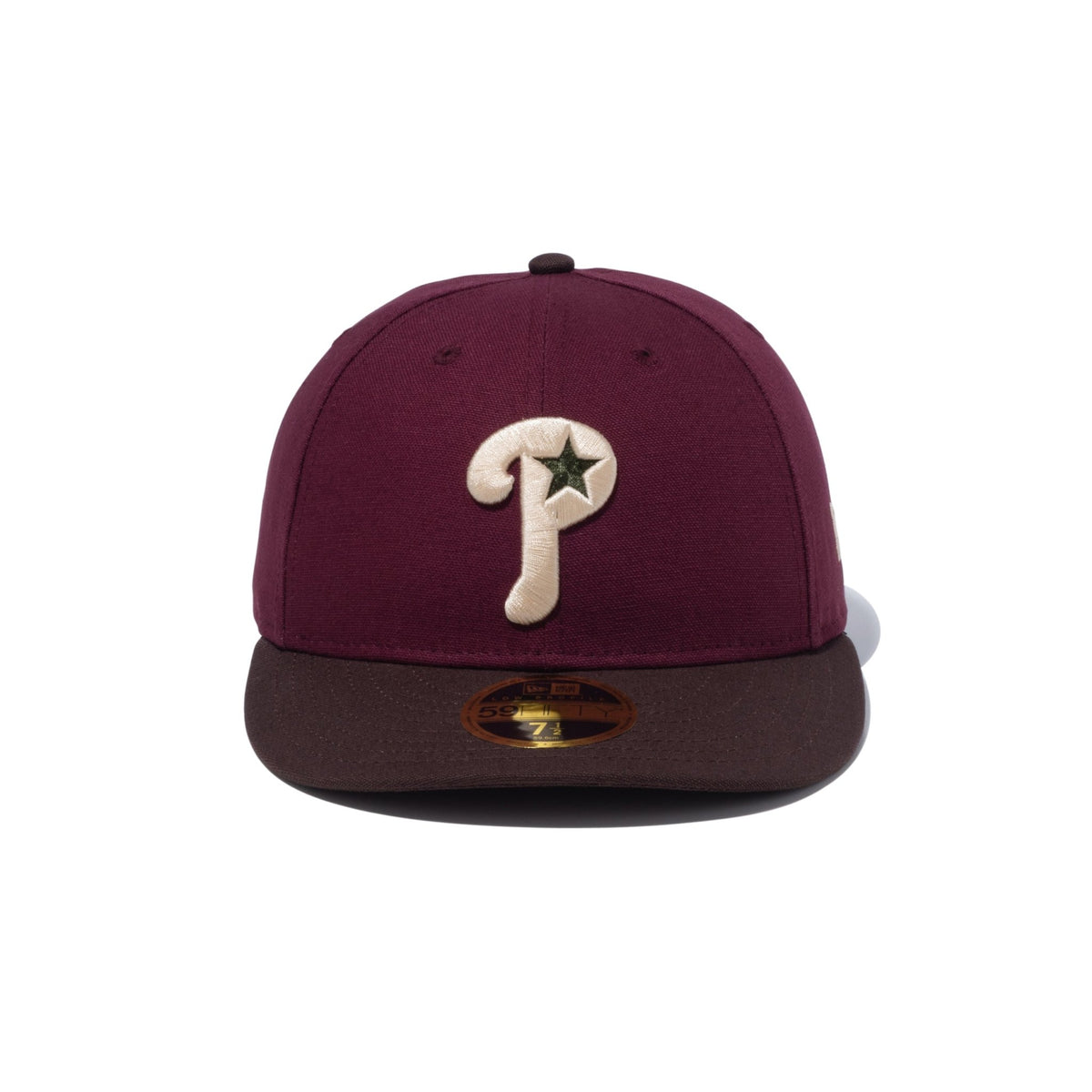 LP 59FIFTY Duck Canvas ダックキャンバス フィラデルフィア・フィリーズ クーパーズタウン マルーン ウォルナットバイザ ...