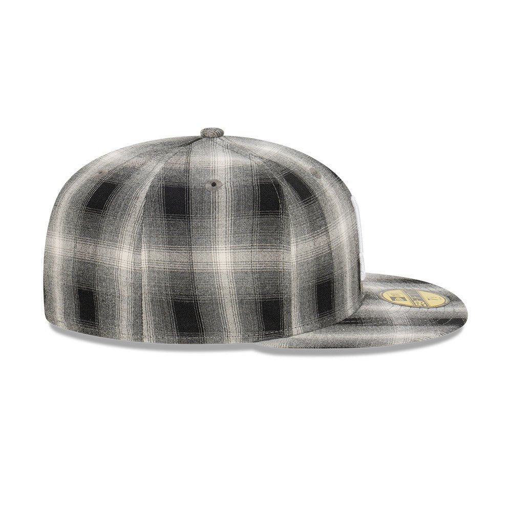 59FIFTY Plaid ロサンゼルス・ドジャース ブラックチェック グレーアンダーバイザー | ニューエラオンラインストア