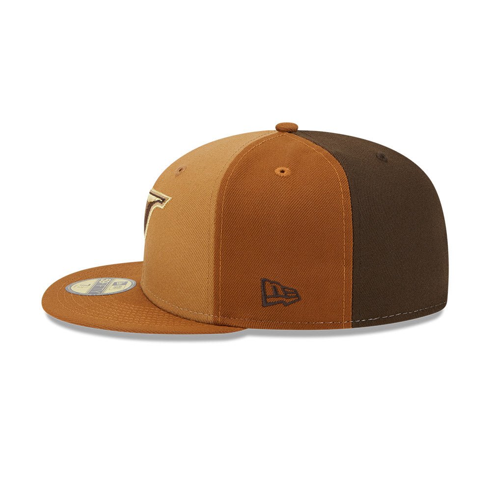 59FIFTY Tri-Tone Brown トロント・ブルージェイズ クーパーズタウン ブラウン マルチカラー イエローゴールドアンダーバ ...